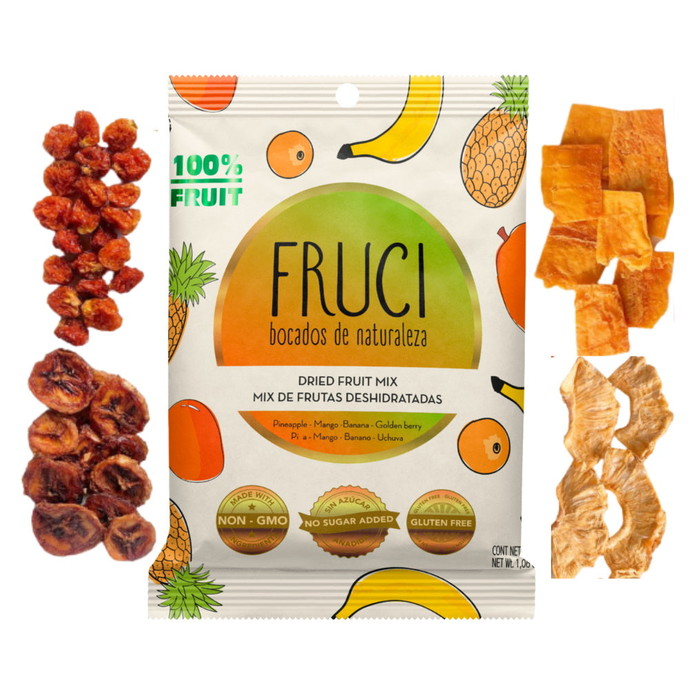Fruci100% Surtidas Pack x 4 unidades 30g (Fruta deshidratada: Banano ...